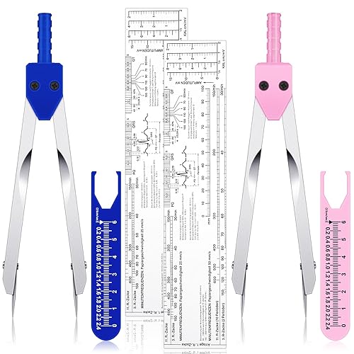Tondiamo 2 Sets EKG Calipers and EKG Ruler Combination Set ECG Calipers ...