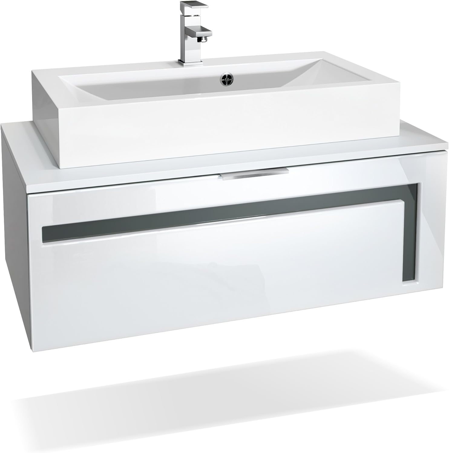 Vanity Unit Bathroom Furniture Cabinet Aloha V2, Carcass in White matt ...