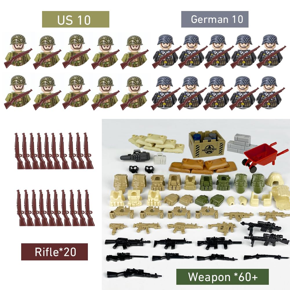 Mua HCHXQ 100PCS+ WW2 Army Men Figures Building Set, WW2 Military ...