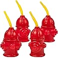 Amazon.com: Fun Express Straw Fire Hydrant Cups with Lids - (Pack of 8 ...
