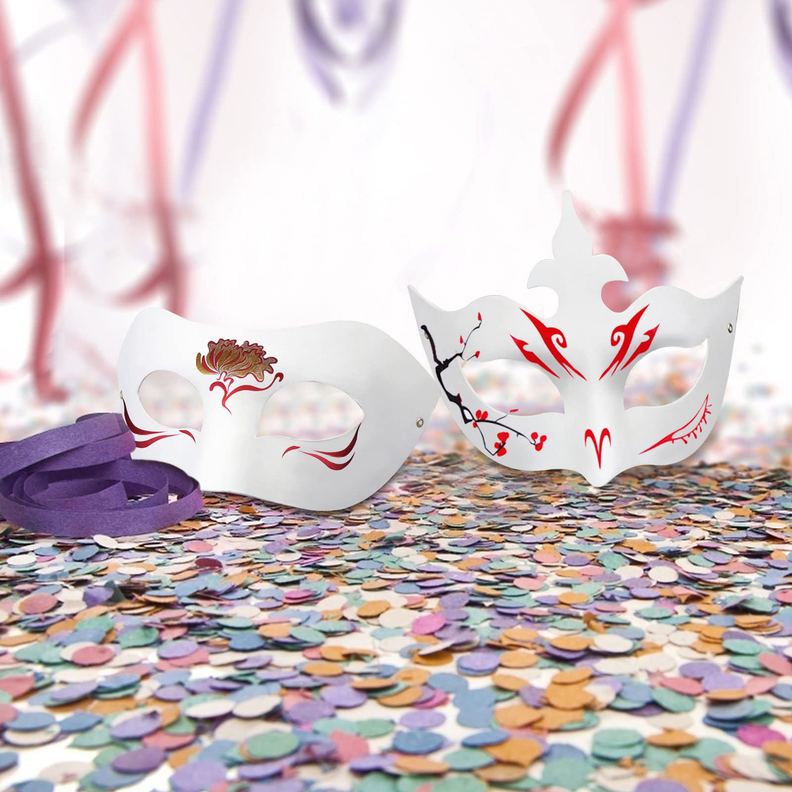 Mua Ioffersuper 40 Pack Paper Mardi Gras Mask Plain White Masquerade ...
