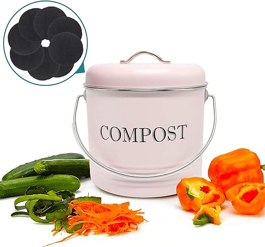 Amazon.com: Reliancer Compost Bin with 8 FREE Charcoal Filters 1.3 ...