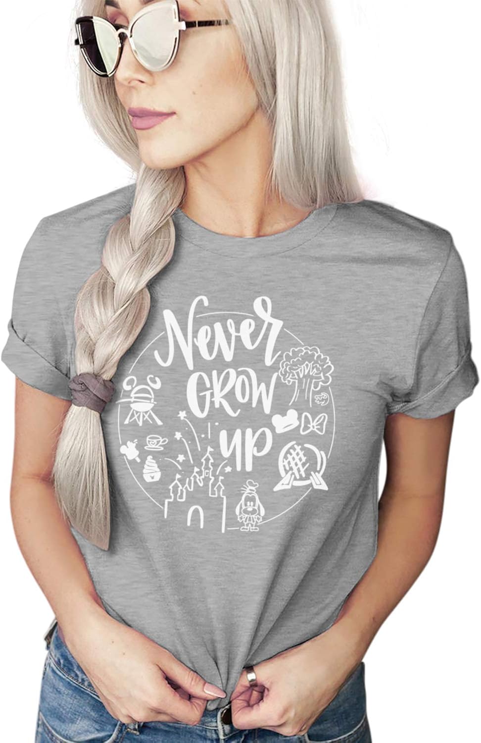 Amazon.com: Never Grow Up Shirt | Women's Cute Shirt | Unisex Sizing ...
