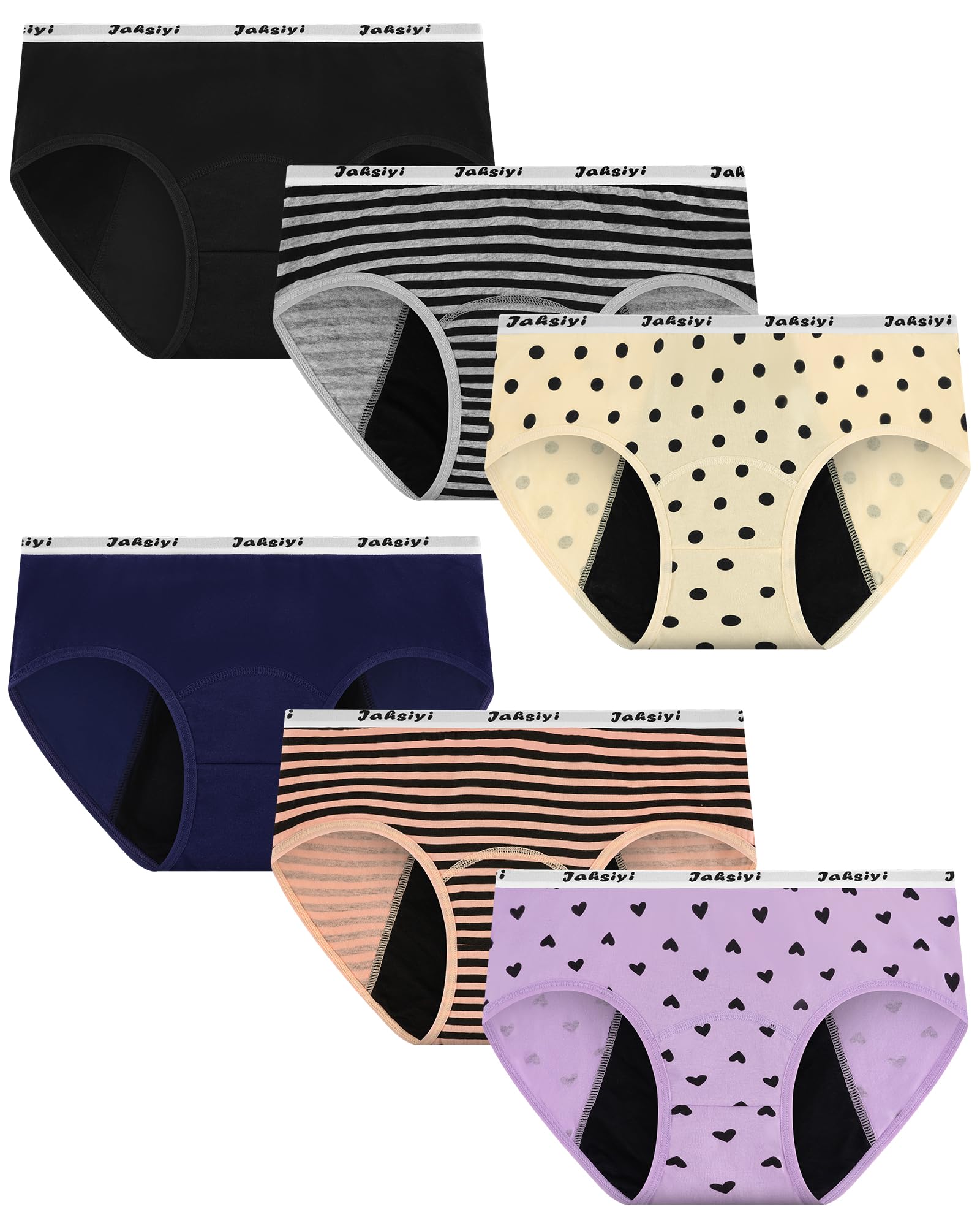 JAHSIYI Girls Period Underwear Teen Menstrual Panties Tween Undies ...