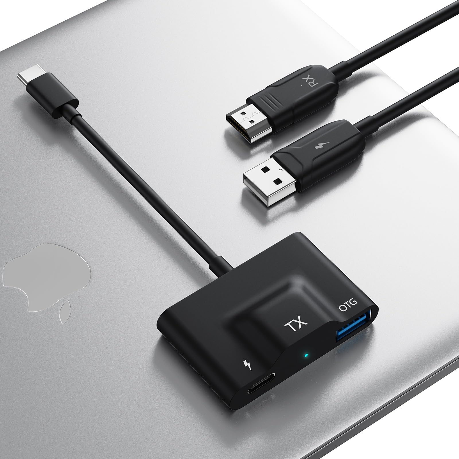 Qoonoi 2024 Upgraded Wireless HDMI Transmitter and Receiver,USB C to ...