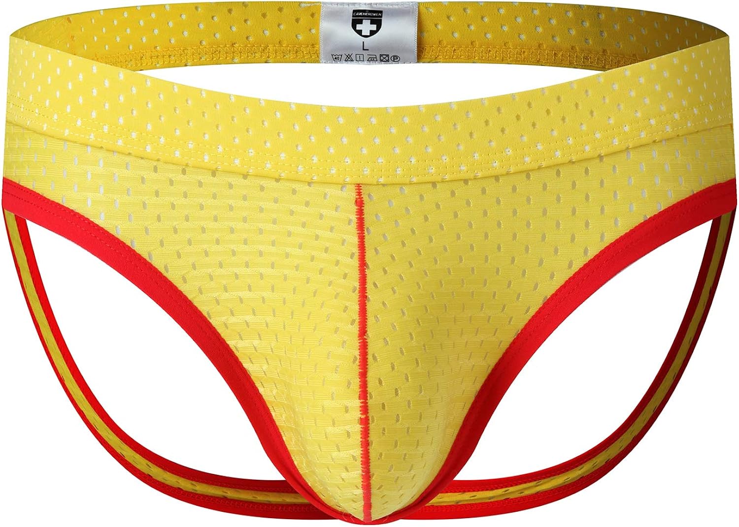CAVEHEROMEN Low-Rise Mesh Men Jockstrap Elastic G-String Thong Men ...