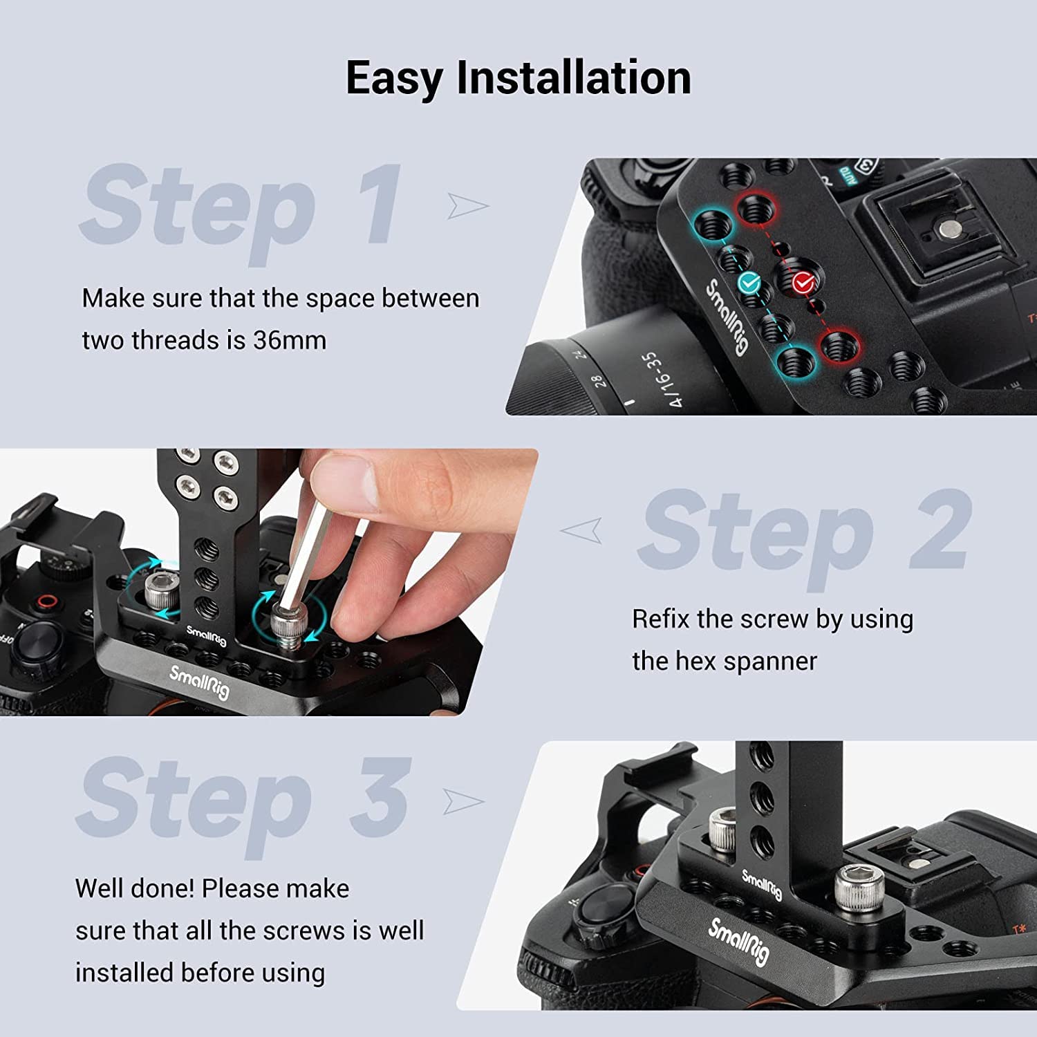 SmallRig Camera Top Handle Grip, DSLR Cage Handle With Cold Shoe Mount ...