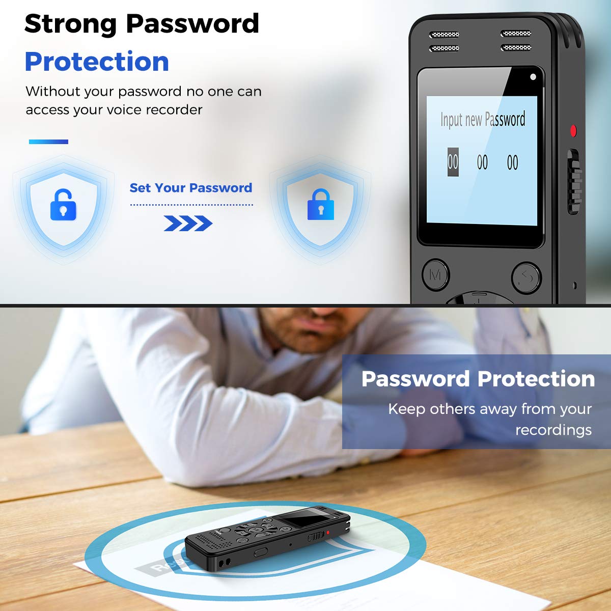 128GB Digital Voice Recorder For Lectures Meetings - EVIDA 9296 Hours ...