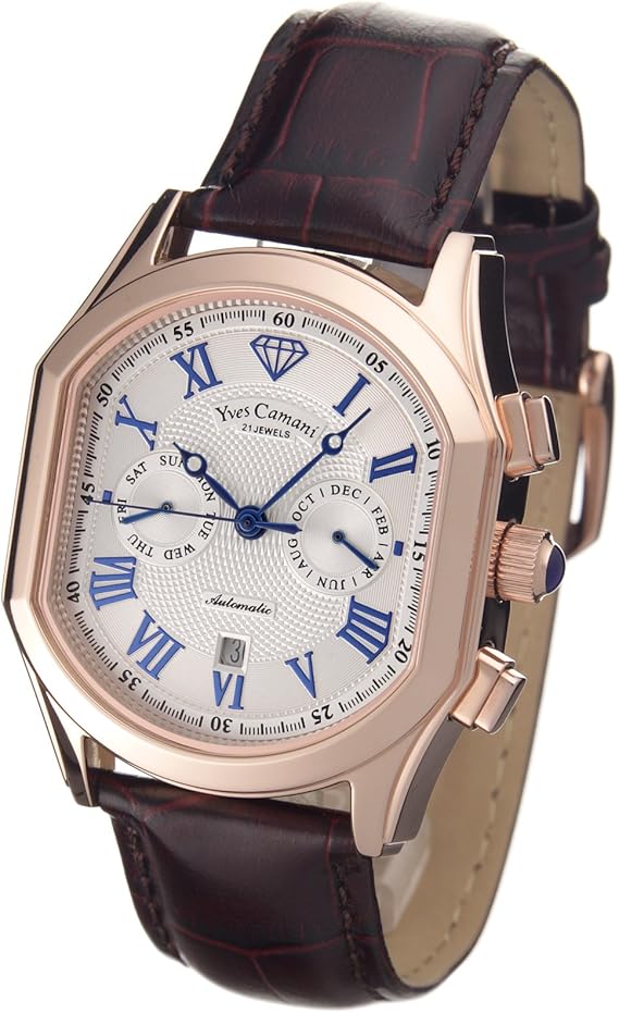 Yves Camani Gents Watch Bellissimo Red Gold/White Yc1012-D: Amazon.co ...
