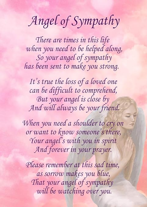 Angel of Sympathy Poem Verse Greeting Card: Amazon.co.uk: Office Products