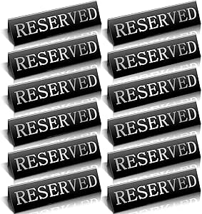Amazon.com : 12 Pieces Table Top Reserved Sign Metal Reserved Table ...