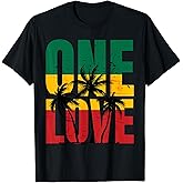 Amazon.com: Rasta Reggae One Love Palm Tree Rastafari Jamaican Vacation ...
