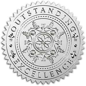Amazon.com: CRASPIRE 2" Gold Foil Sticker Outstanding Excellence 100pcs ...