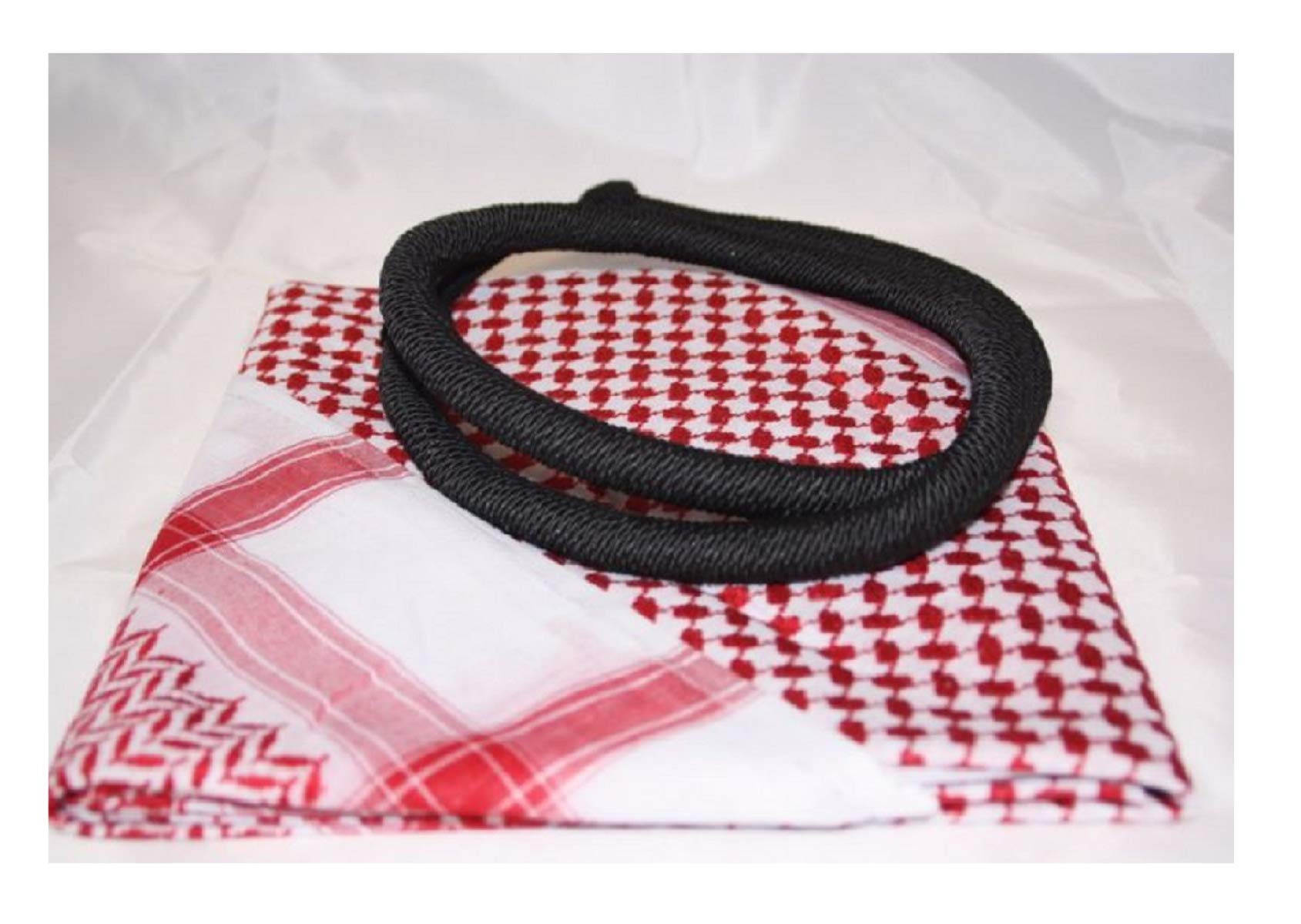 Authentic Large Middle Eastern Arab Kafiya Keffiyeh With Aqel Rope By ...