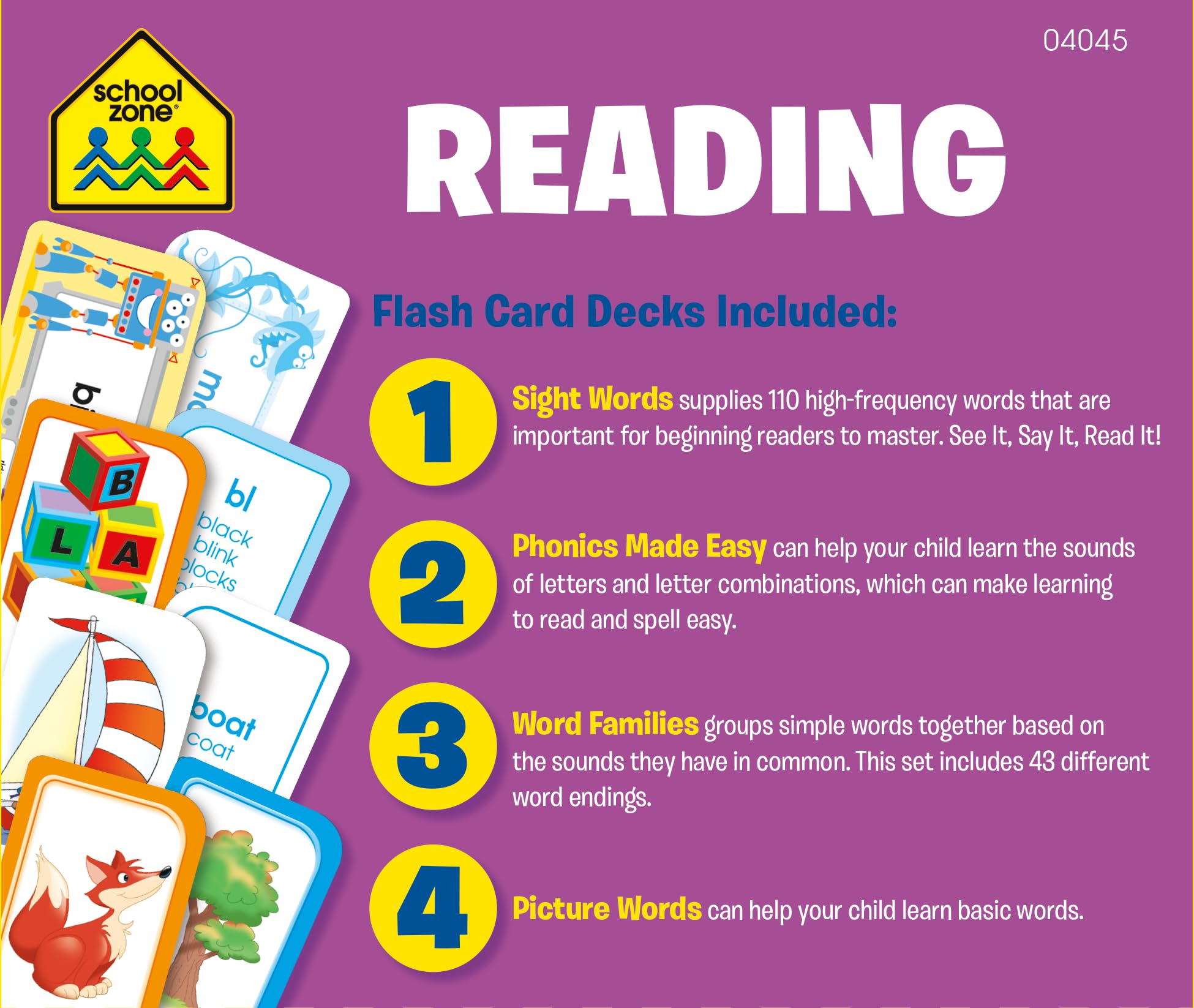 Mua School Zone Reading 4-Pack Flash Cards: 224 Cards, Preschool ...