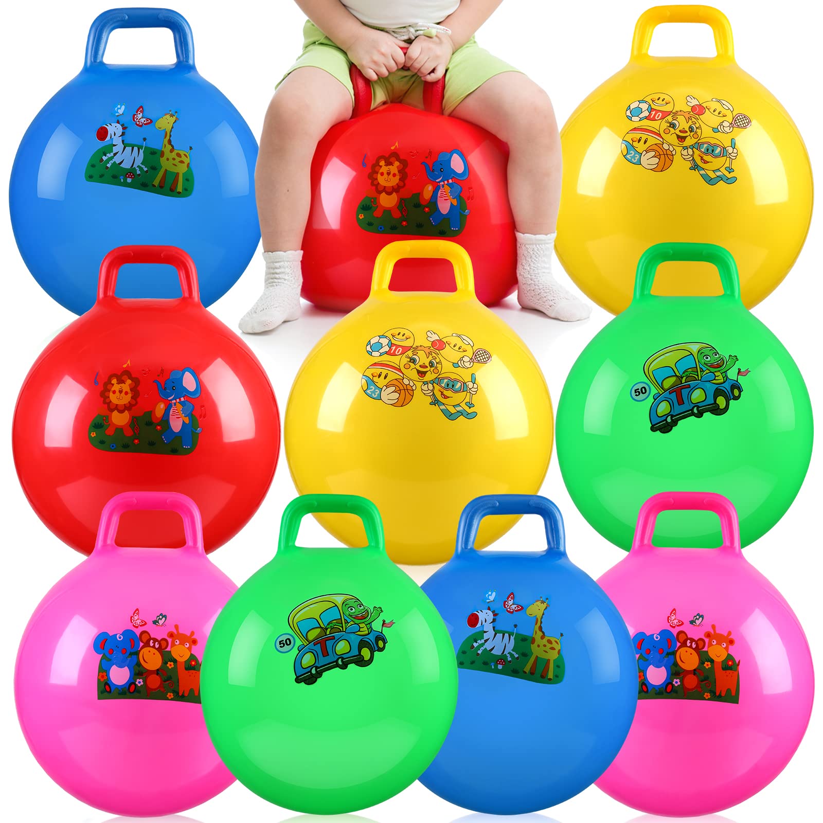 Mua 10 Pcs Bouncy Balls with Handles for Kids Bulk, Hopper Ball Hippity ...