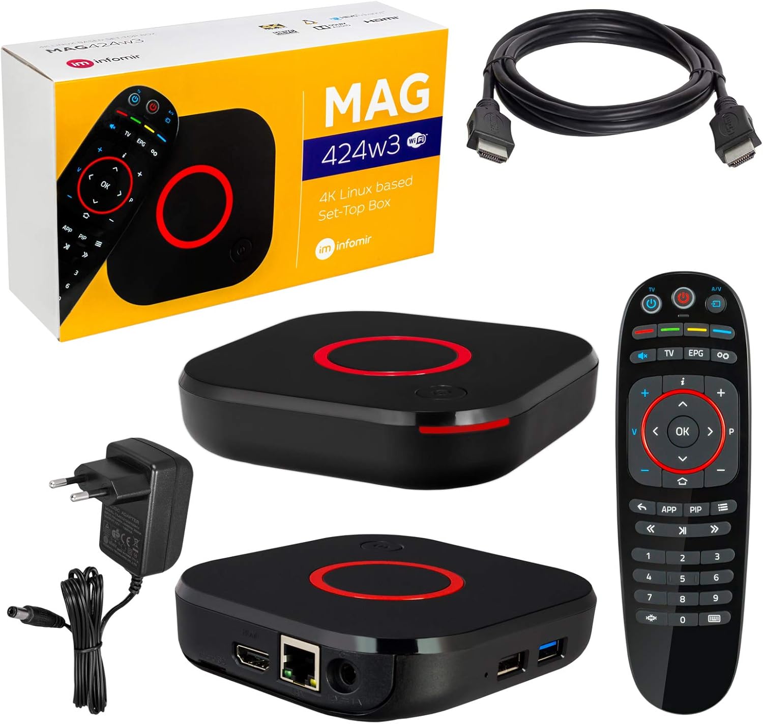 MAG 424w3 Infomir & HB-DIGITAL 4K IPTV Set Top Box Lecteur multimédia ...