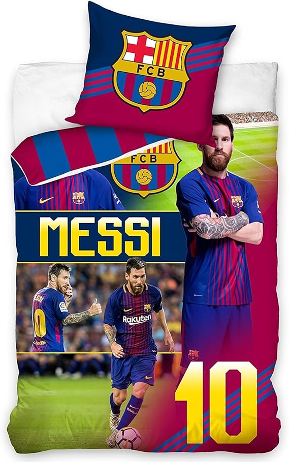 Leo Messi Duvet Cover Set 100% Cotton 160 x 200 cm Duvet Cover and ...