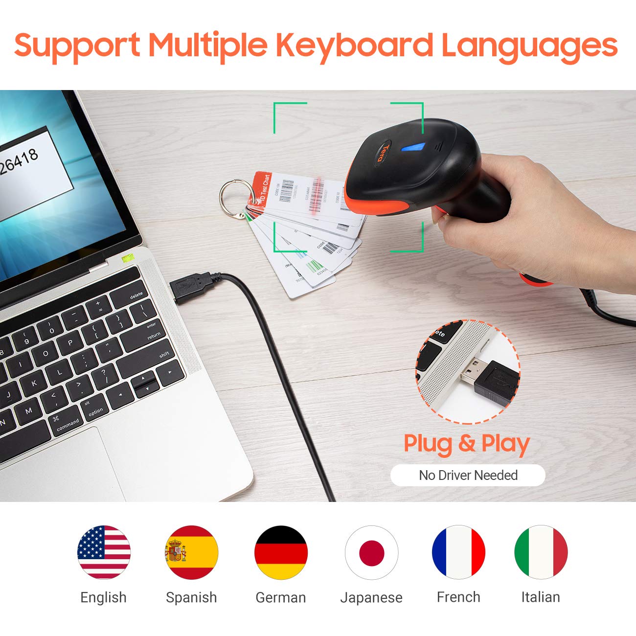 Mua Tera Pro Barcode-Scanner mit USB-Kabel, Handheld-CD-Barcode ...