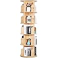 Amazon.com: Rengue Rotating Bookshelf Tower, 5 Tiers Floor Standing ...