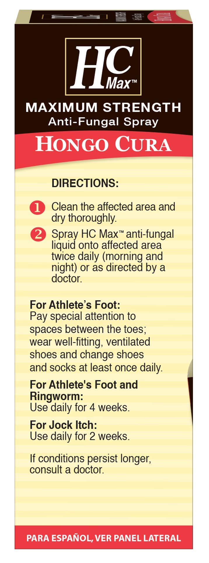 HC MAX Anti-Fungal Spray Maximum Strength Formula Kills Fungus and ...