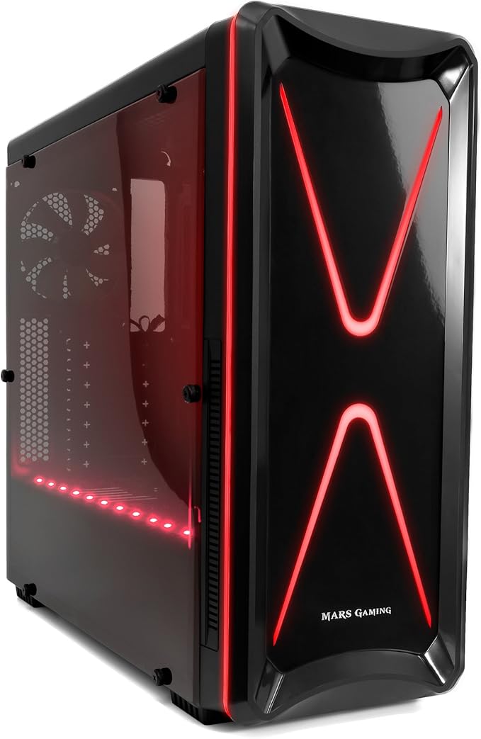 Mars Gaming MC6, Case per PC MicroATX, 2x ventole 120mm, RGB, Nero ...