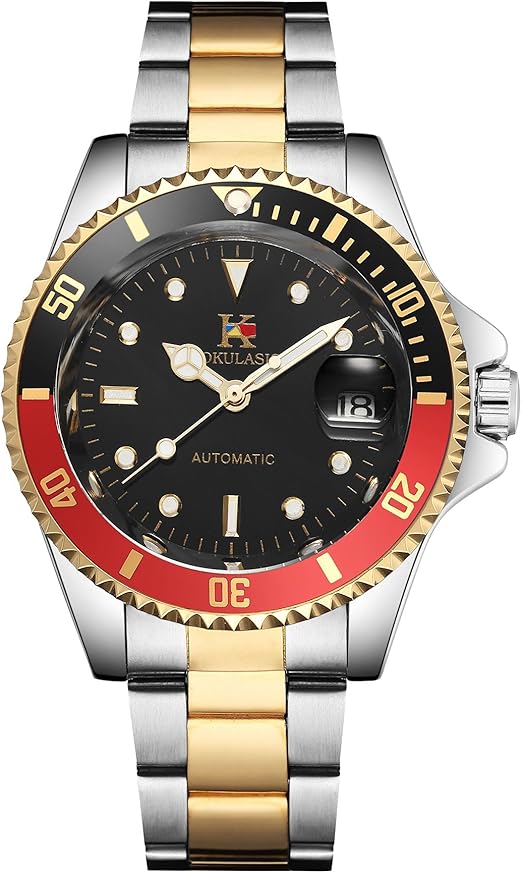 AOKULASIC Mens Automatic Self-Wind Wrist Watch with 100Ft Waterproof ...