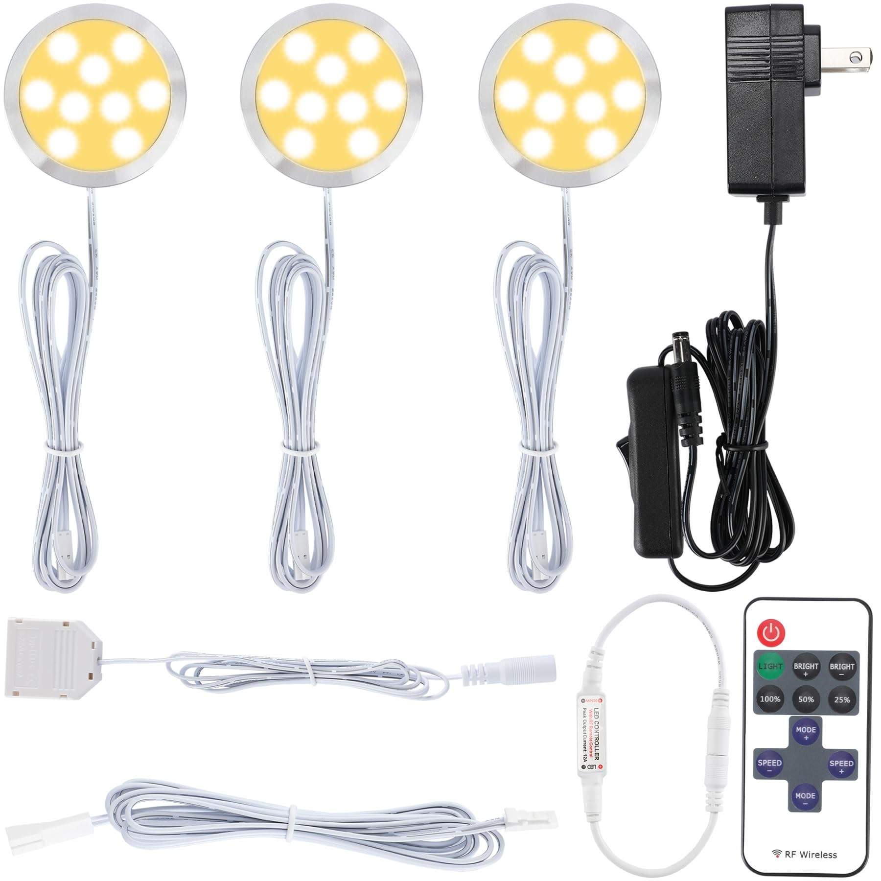 Meigour Under or Over Counter LED Lighting Kit, 120 Volt Electric Wired ...