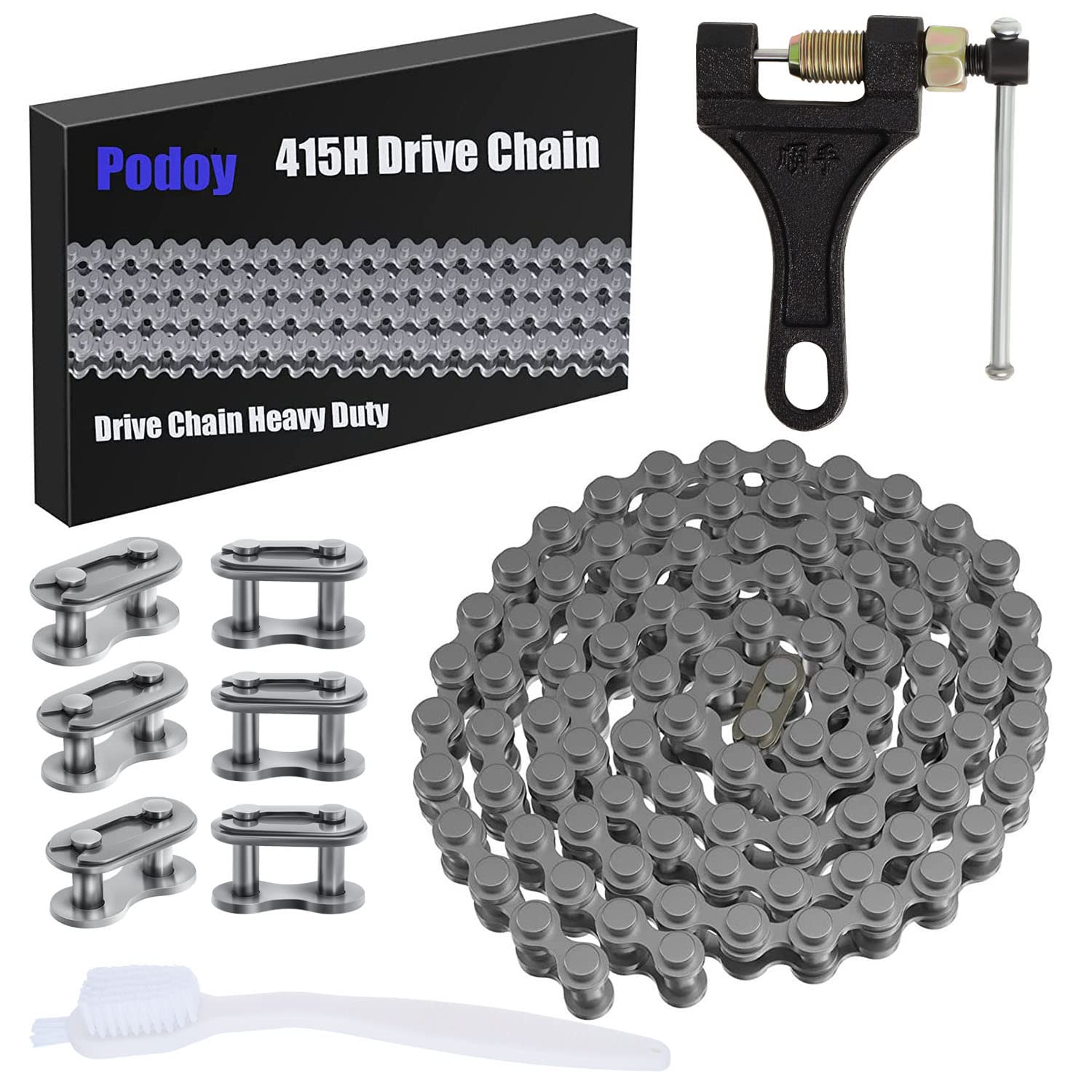 Podoy 415H Motorized Chain 110L Dirt Bike Chain Heavy Duty for 80cc ...