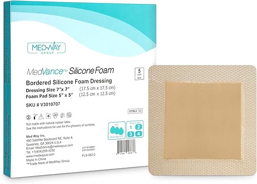 Bordered Silicone Adhesive Foam Dressing, Soft, Gentle, Comfort Foam ...