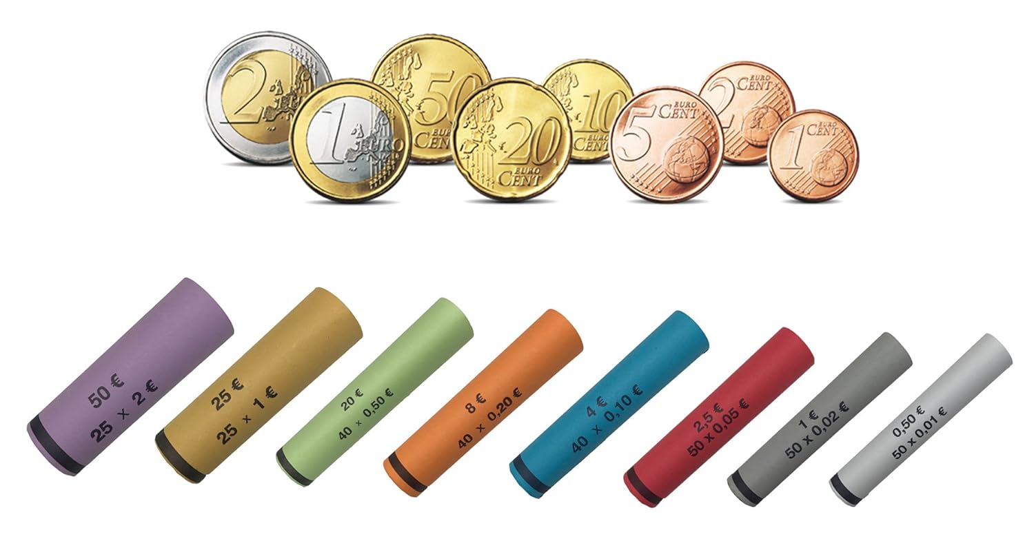 3710 Vorgefertigte Münzhülsen Sortiert - 1171 Stück - Münzrollenpapier ...