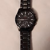 Casio EDIFICE Reloj en caja sólida, 10 BAR, Negro, para Hombre, con Correa de Acero inoxidable ...