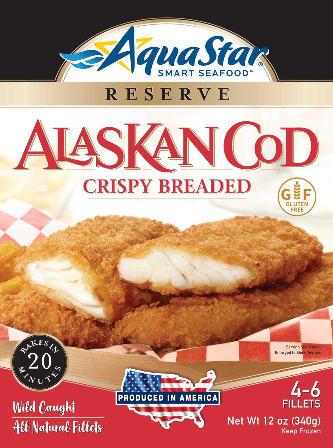 Aqua Star, Gluten Free Crispy Alaskan Cod, 12 oz (Frozen): Amazon.com ...