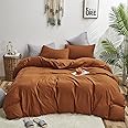 Amazon.com: Luxlovery Pumpkin Color Comforter Set Queen Rust Bedding ...