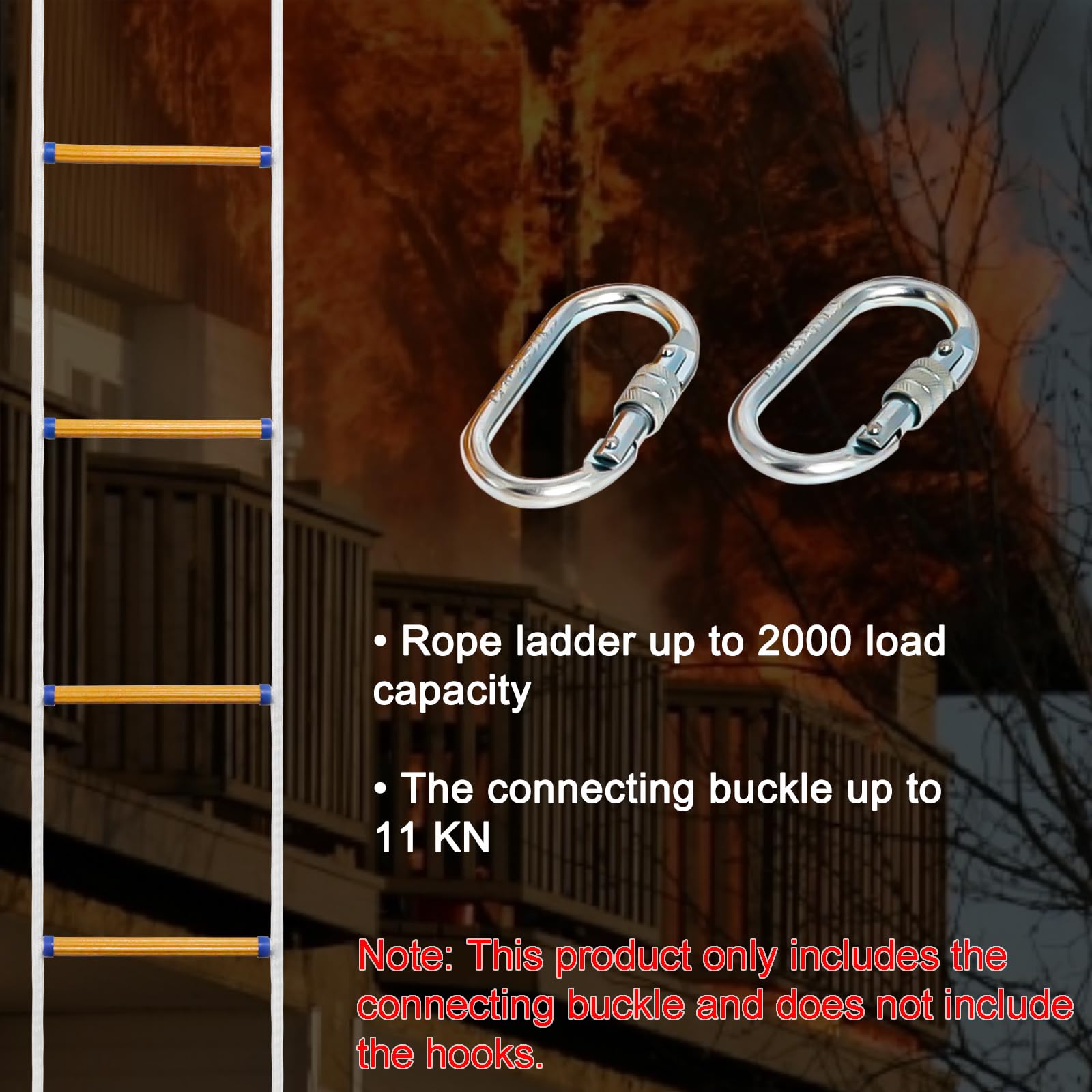 Mua Fire Escape Ladder, 8 FT Portable Emergency Ladder, Climbing Rescue ...