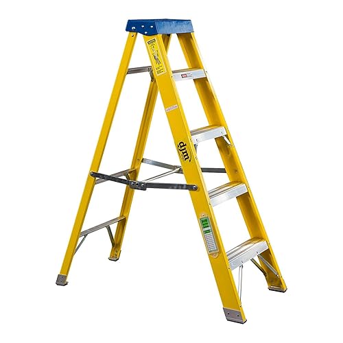TB Davies Trade 8 Tread Electrician Fibreglass Swingback Step Ladders ...