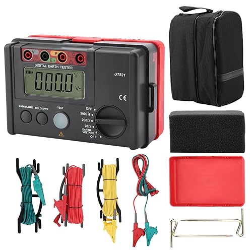 Meter, UT521 Digital Earth Tester Earth Ground Insulation Meter Ohmmet ...