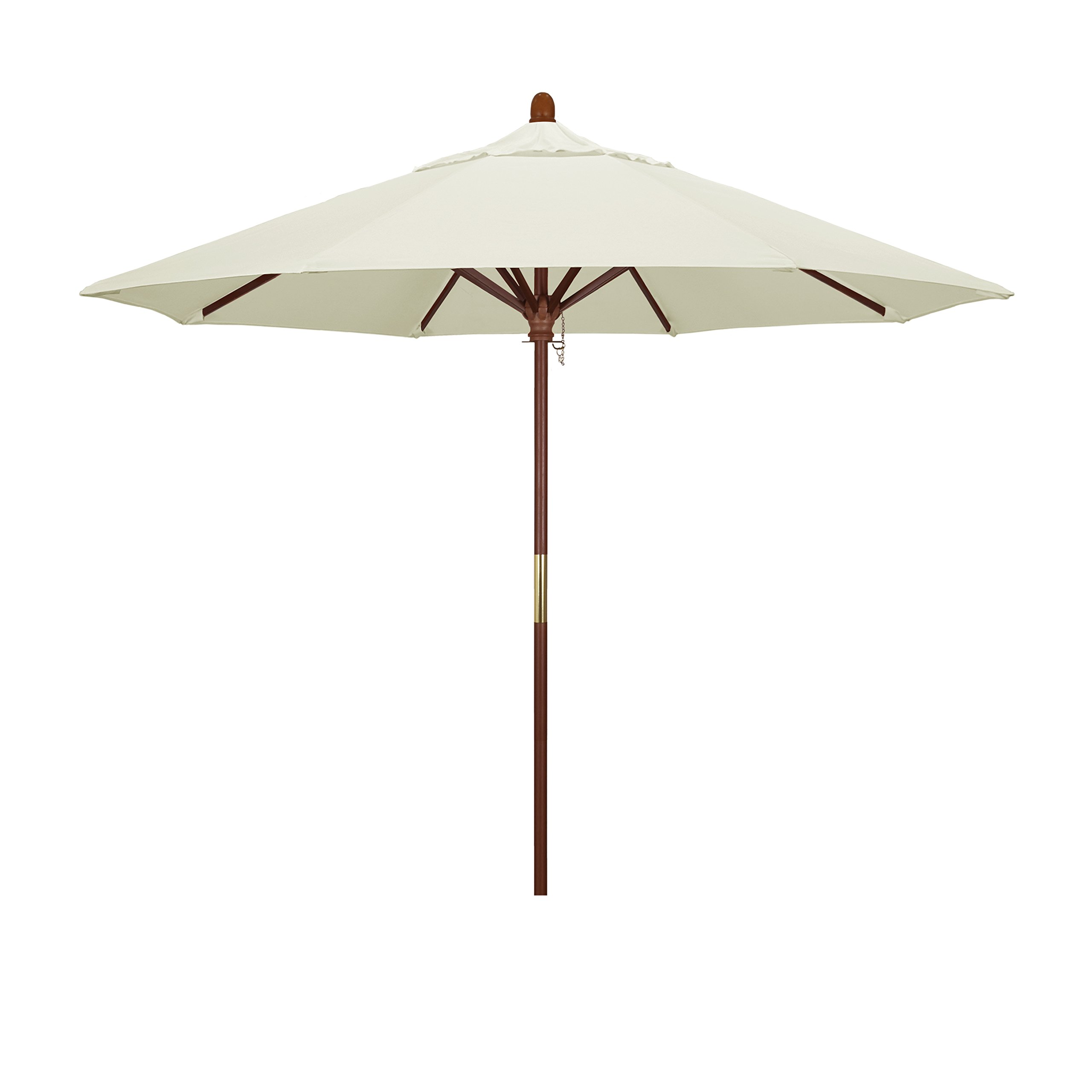 California Umbrella 9' Rd. Wooden Market Umbrella, Push Open Pin Stop ...
