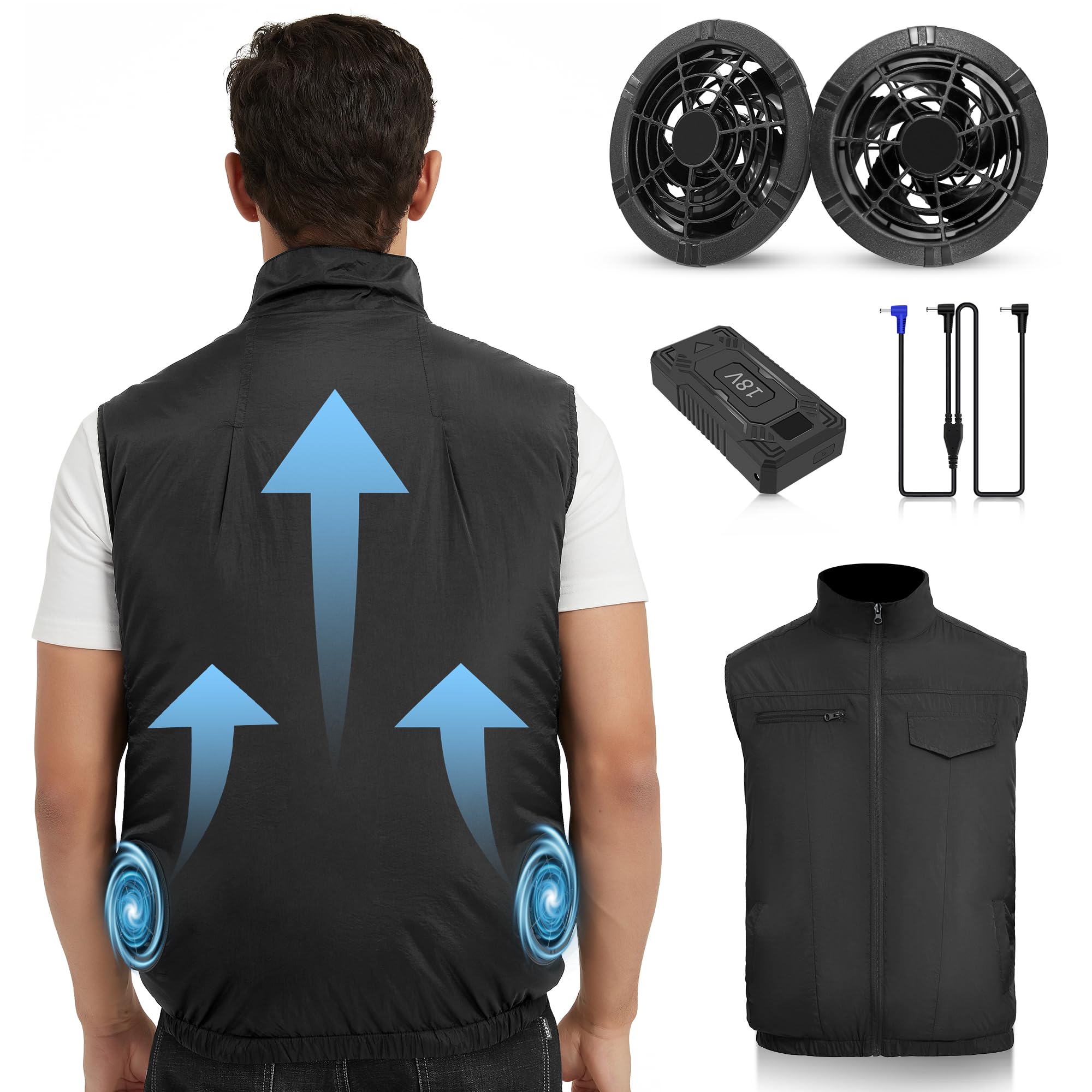 Foiueyga Cooling Vest for Women Men with 20000mAh Battery Pack 18V Fans ...