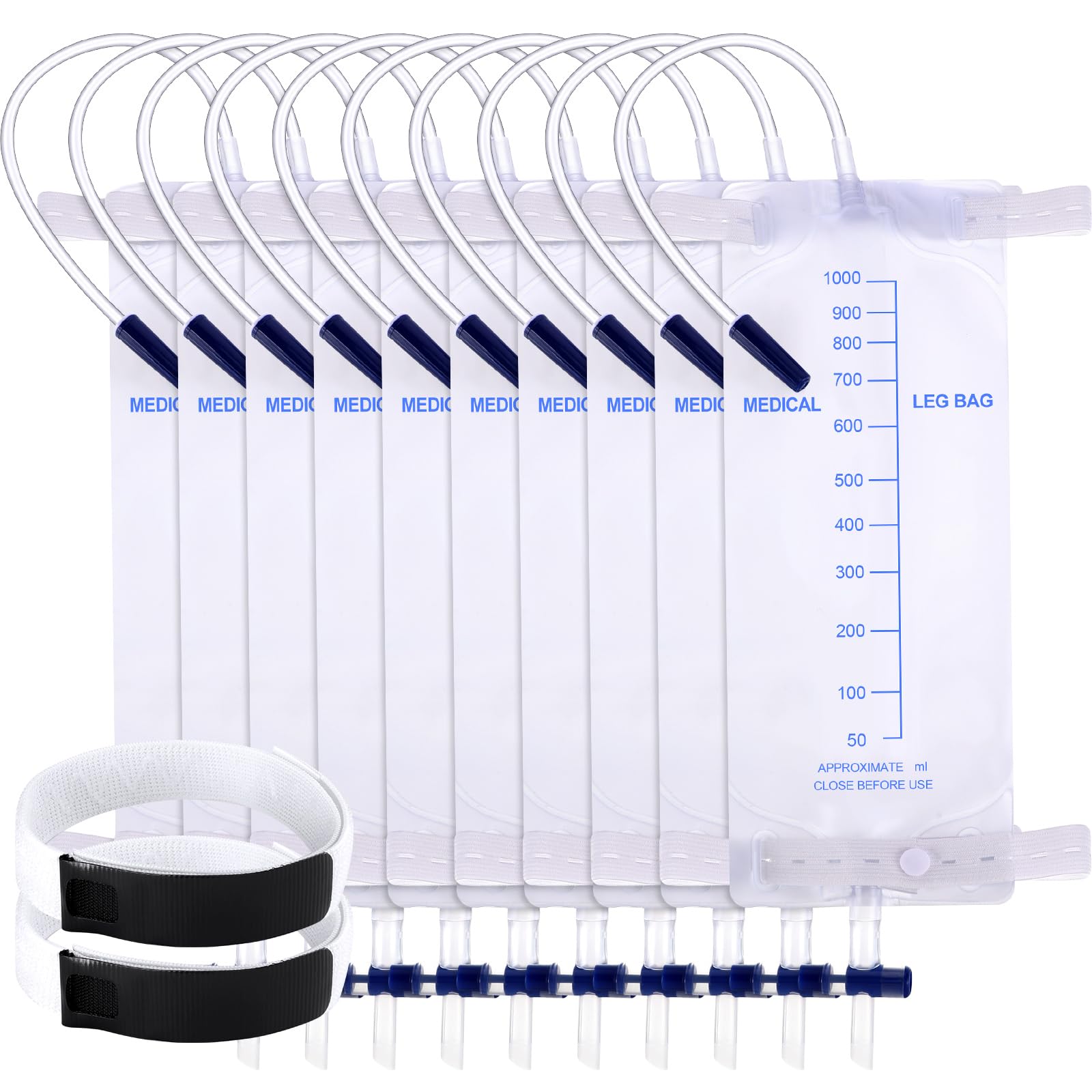 TrelaCo 10 Pcs Catheter Leg Bag Urinary Drainage Bag with Anti Reflux ...