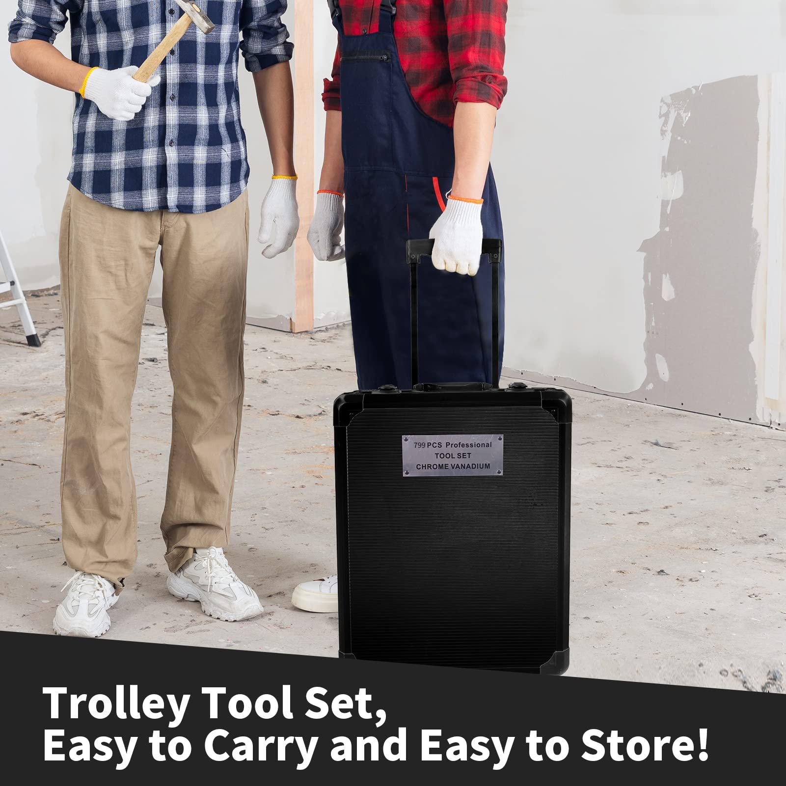 Mua Tool Box with Tools, Tool Sets for Men, ToolKit with Rolling Tool ...