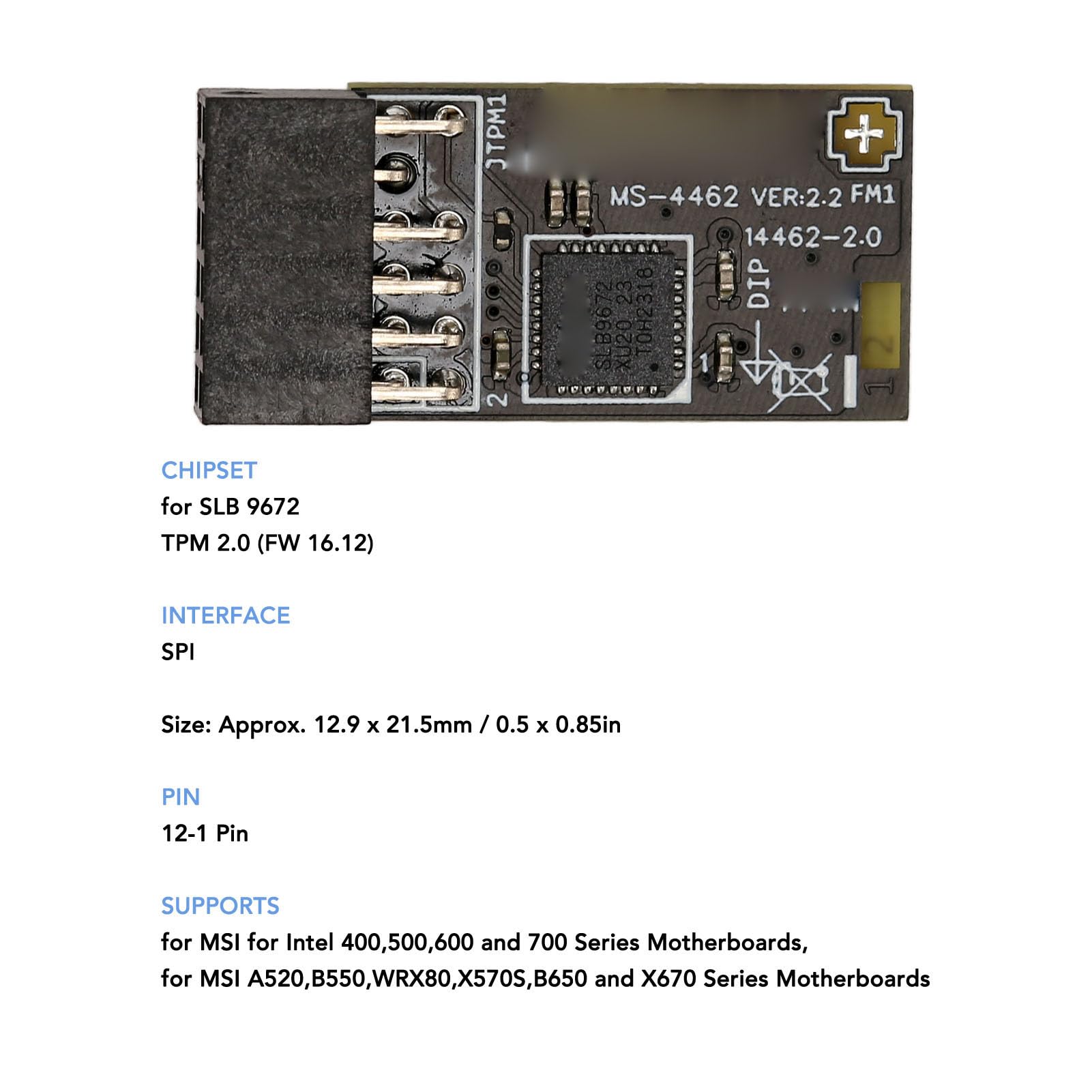 Mua TPM 2.0 Module, TPM SPI Module 12Pin Encryption Security Module ...