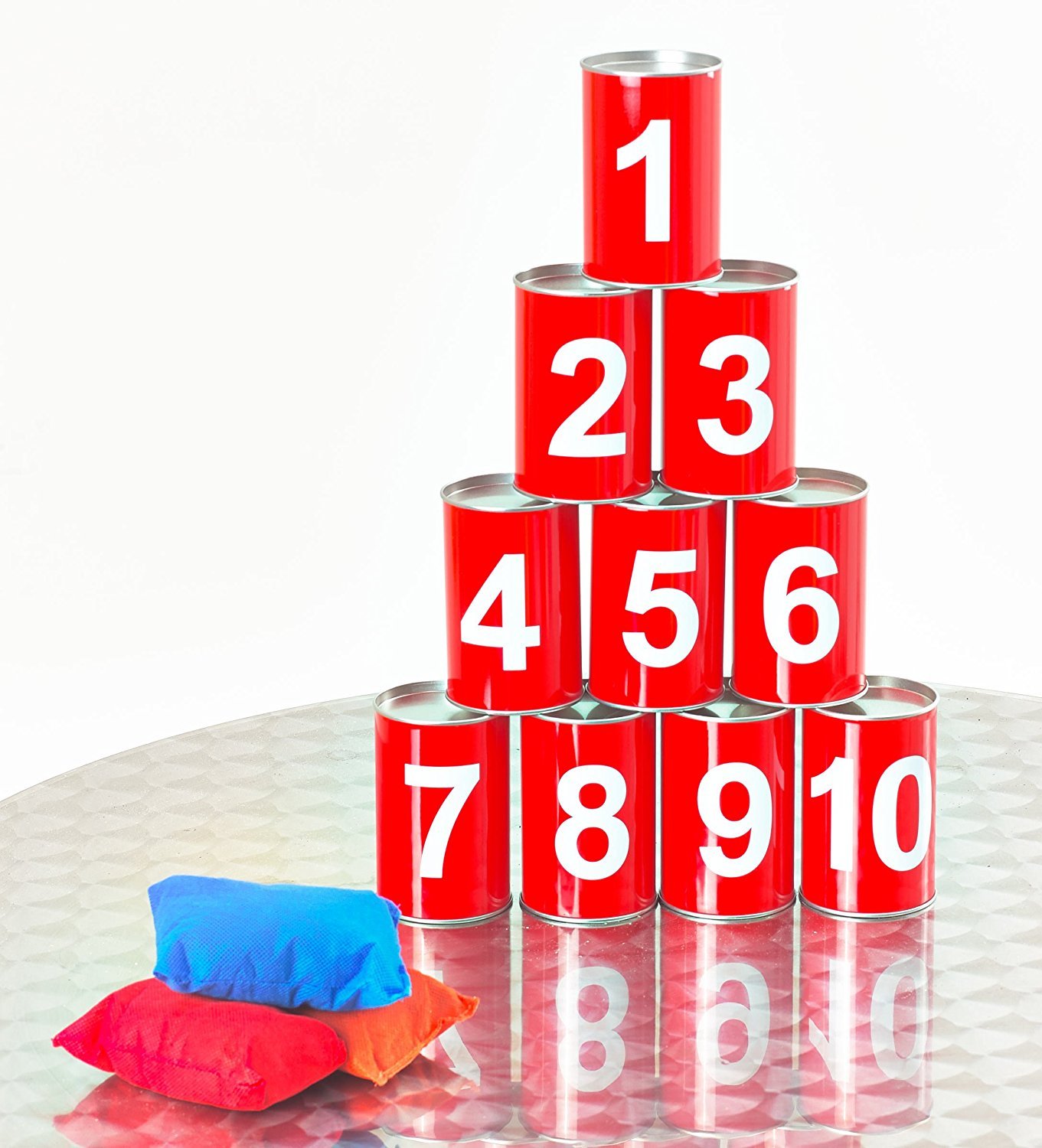 GWUK Premium Tin Can Knock Down Game Traditional Family Hit the Can Set ...