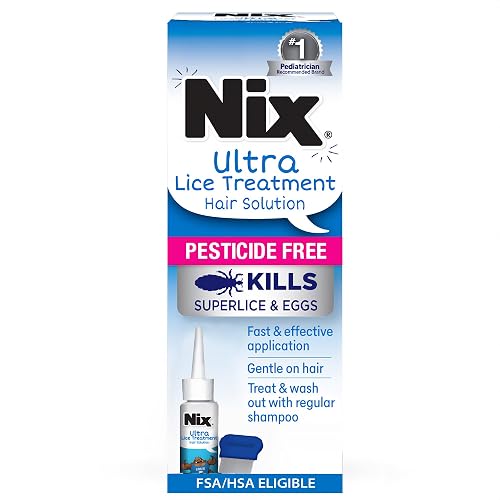 Nix Ultra Lice Treatment Hair Solution & Lice Comb, Kills Superlice ...
