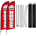 Amazon.com : 2 Pack Open House Flags, 8FT Open House Signs for Real ...