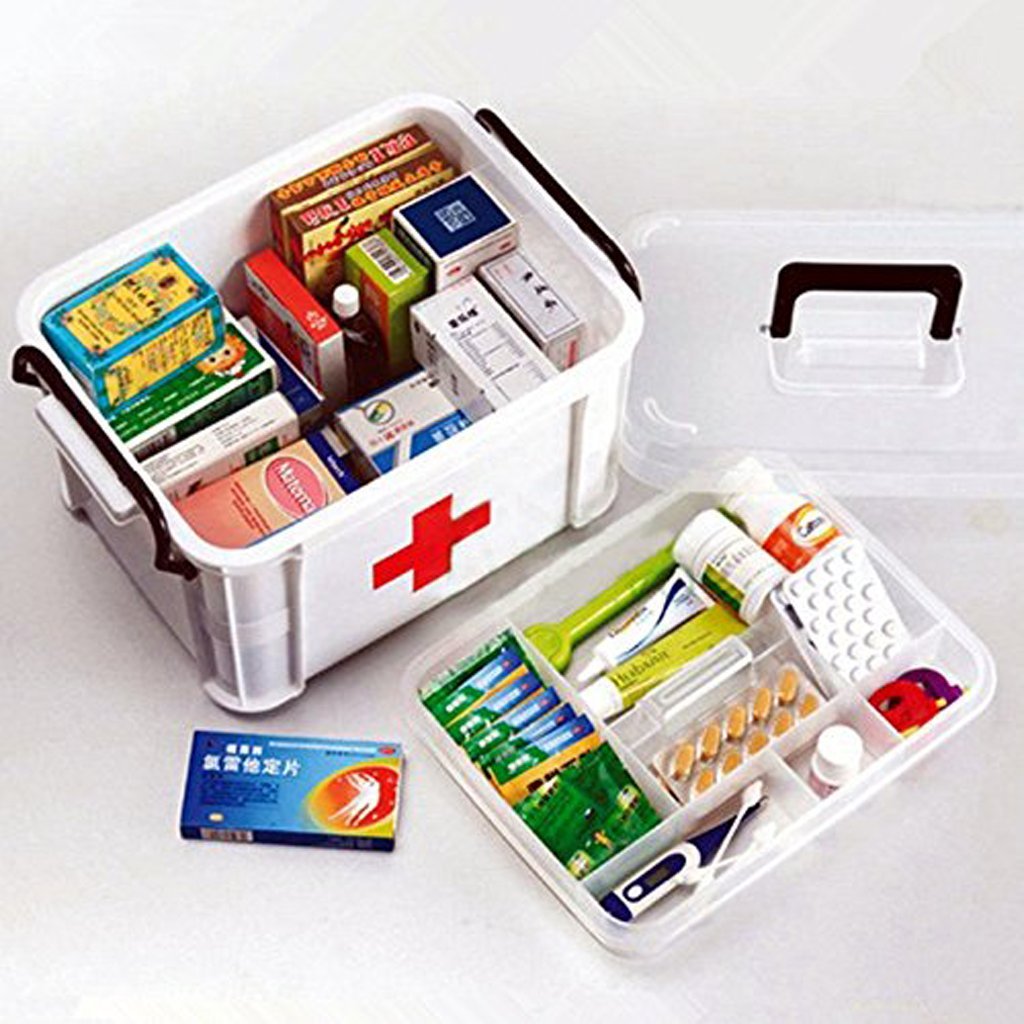 Extra large household Dual-layer first aid kit multifunctional medicine ...