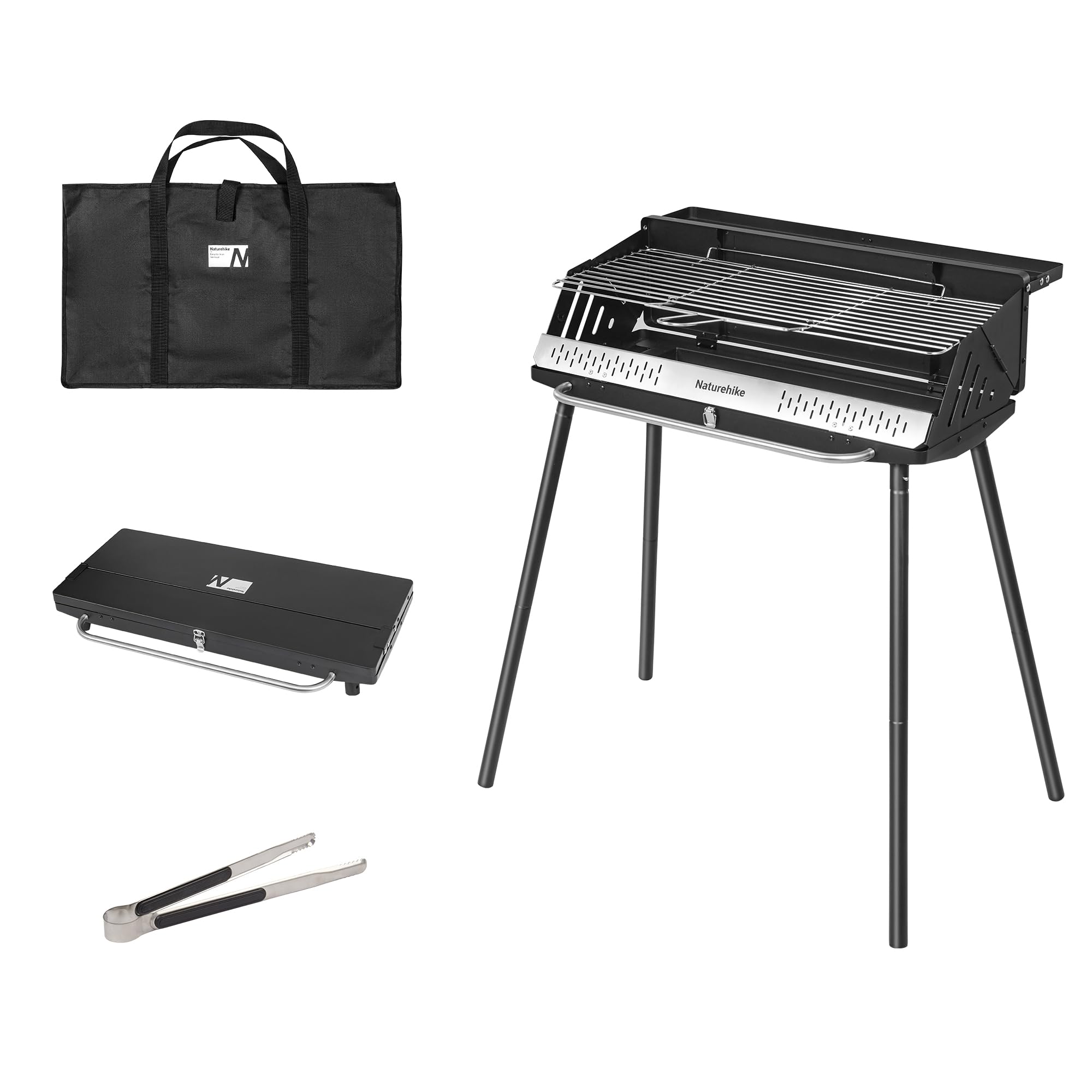 Naturehike Portable Charcoal Grill with Carry Bag, Height Adjustable ...