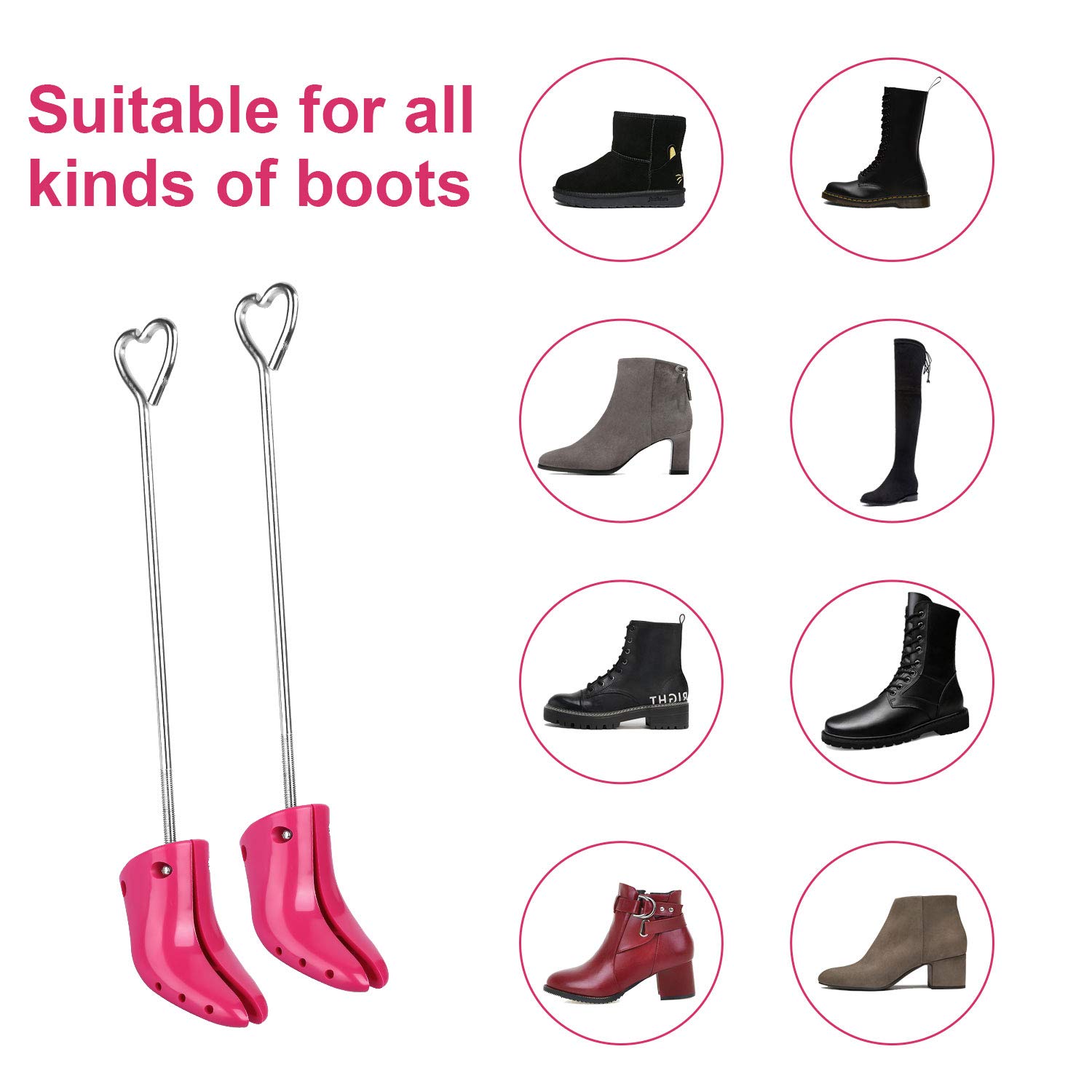 Miserwe One Pair Boot Stretcher with Boot Shaper Stands Professional ...