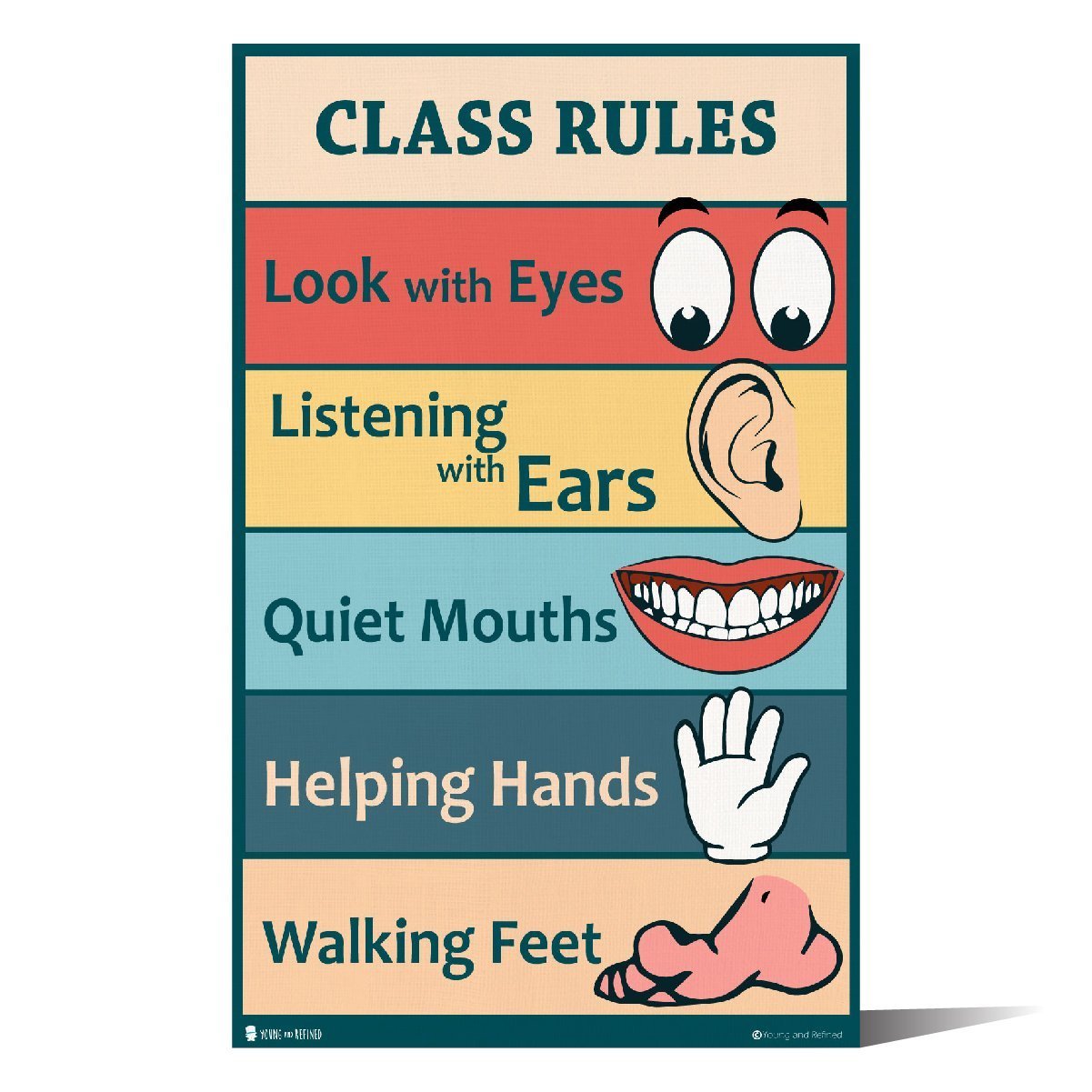 Classroom Rules Sign Chart Laminated Small By Teachers For Young 