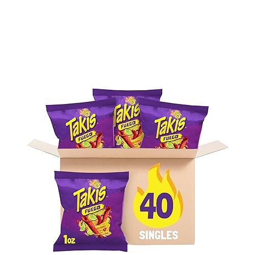 Takis Fuego 40 pc / 1 oz Multipack - Hot Chili Pepper & Lime Flavored ...